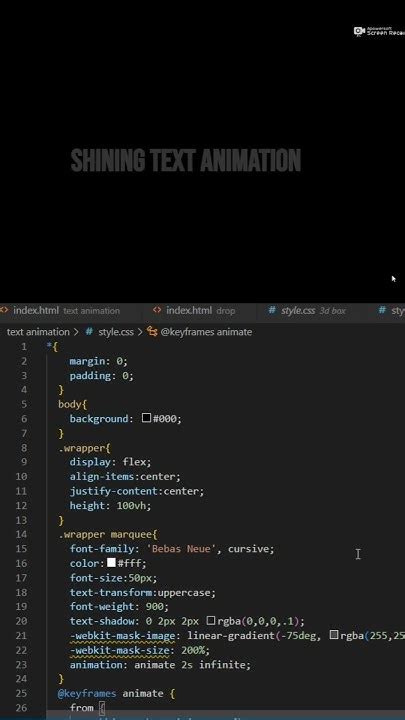 css text blink animation shorts youtube