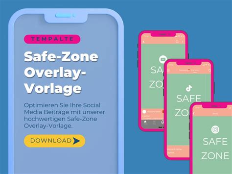 Social Media Safe Zone Overlay Template For Tiktok Instagram And Youtube Shorts Digital