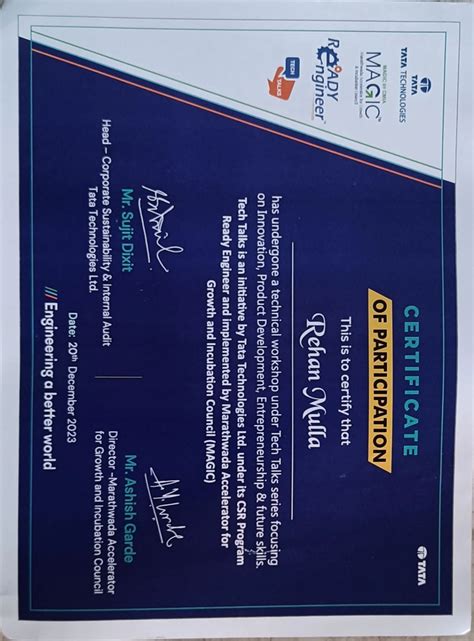 Rehan Mulla On Linkedin Tata Technologies Ready Engineer