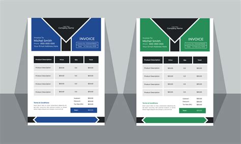 Vector Modern Simple Invoice Design Template 34712213 Vector Art At