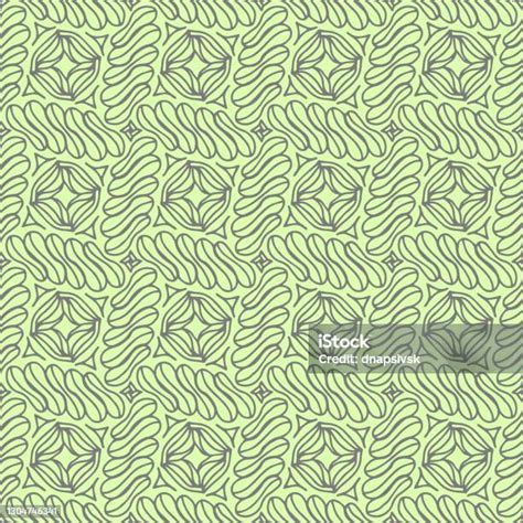 녹색 배경 패턴 벡터 섬유에 그려진 파란색 꽃 장식품과 매끄러운 패턴 0명에 대한 스톡 벡터 아트 및 기타 이미지 0명 그림 그리기 기하 Istock