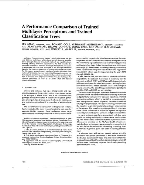 Pdf Performance Comparison Of Trained Multilayer Perceptrons And