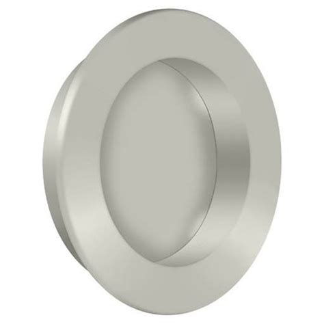 Solid Brass Flush Pulls Collection Solid Brass Round Flush Pull In Brushed Nickel By Deltana