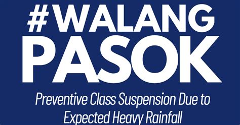 No Classes Advisory Preventive Class Suspension Due To Expected Heavy Rainfall Teachers Click
