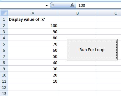 VBA For Next Loop