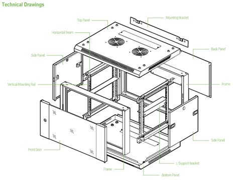 Wall Mounted Network Data Cabinet 4u Cyber Eshop