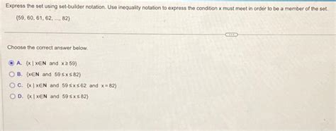 Solved Express the set using set-builder notation. Use | Chegg.com