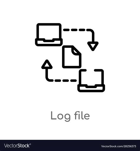 Outline Log File Icon Isolated Black Simple Line Vector Image