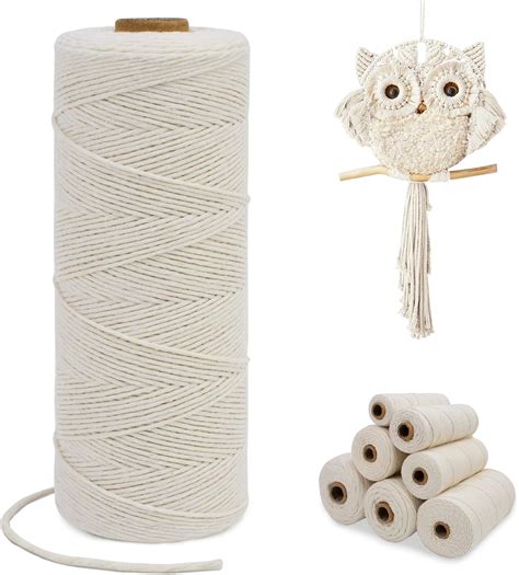 Lereati Macrame Cord 1mm X 200m Single Strand Thick Macrame Rope Yarn Natural Cotton Cord Lereati Macrame Cord 1mm X 200m Single Strand Thick Macrame Rope Yarn Natural Cotton Cord