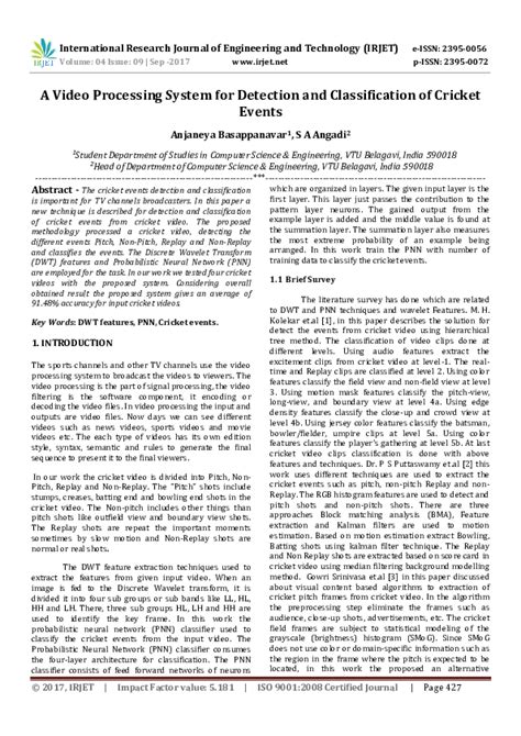 pdf a video processing system for detection and classification of