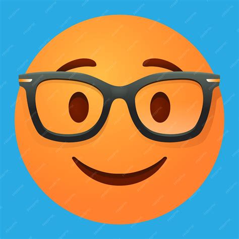 Emoji Face Com óculos Nerd Vetor Premium