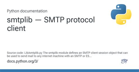 Smtplib — Smtp Protocol Client — Python 3137 Documentation