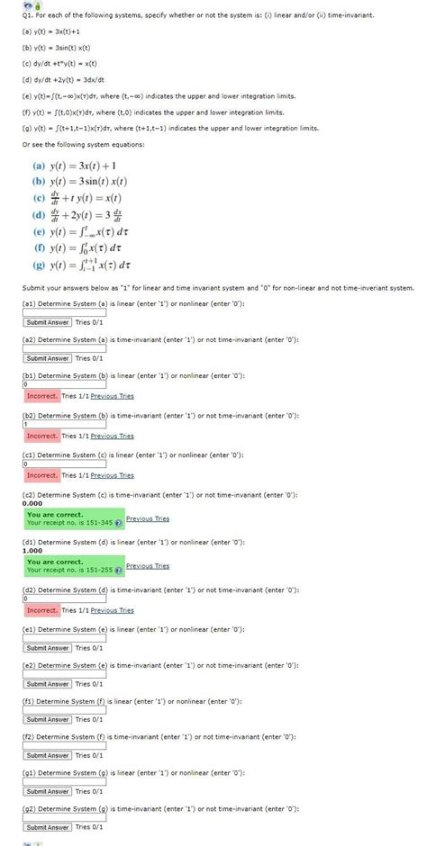Solved Q For Each Of The Following Systems Specify Chegg Com