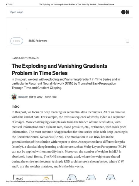 The Exploding And Vanishing Gradients Problem In Time Series By Barak