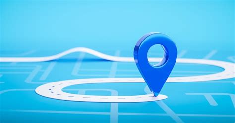 Gps 포인터 그래픽 요소 또는 탐색 마커 포인트 핀 기호의 파란색 위치 3d 아이콘과 지도 방향 탐색기 주소를 검색하여 흰색