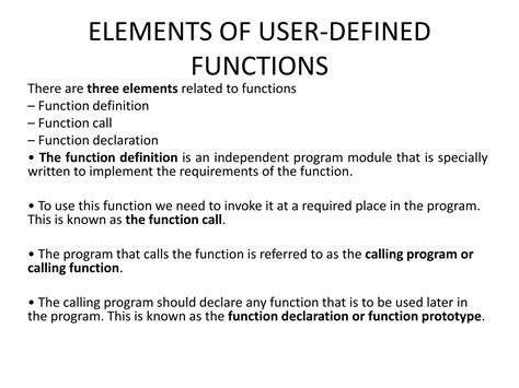 User Defined Function In C Ppt