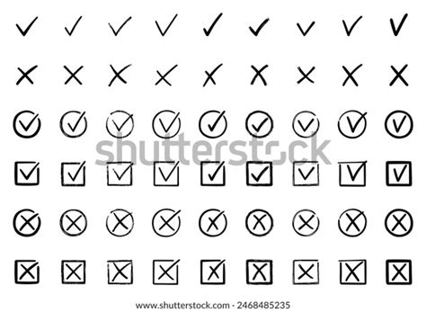 Check Marks Doodle Set Checkbox Checklist Stock Vector Royalty Free 2468485235 Shutterstock