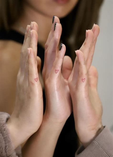 Best Friend Heart Tattoos On Finger