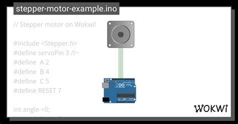 Stepper Motor Example Ino Copy Wokwi ESP STM Arduino Simulator