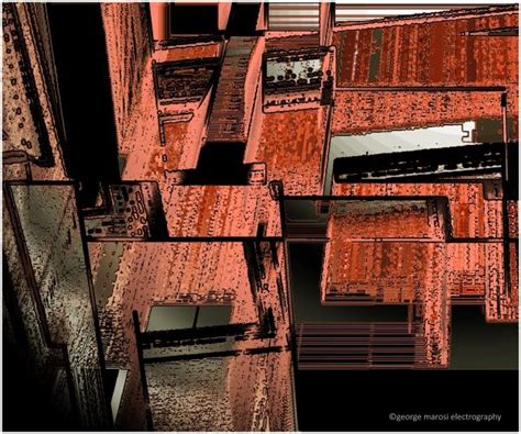 Abstract Rust Structures In Red And Black Colors