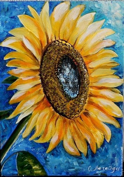 Картина акрилом Подсолнух в интернет магазине на Ярмарке Мастеров Балашиха доставка по