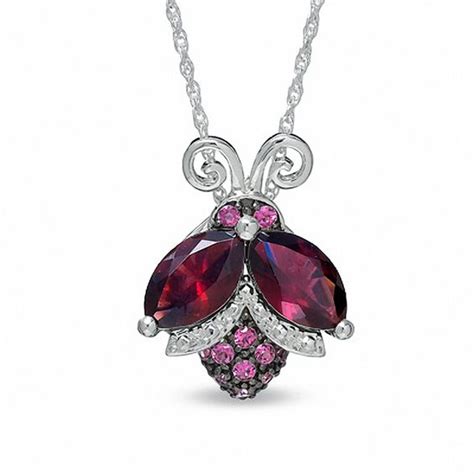 Brazilian Garnet Ladybug Pendant In Sterling Silver Peoples Jewellers