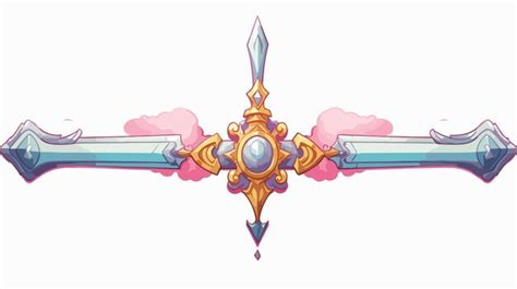 Humorous And Stylish Flying Sword Cartoon Vector Illustration Premium