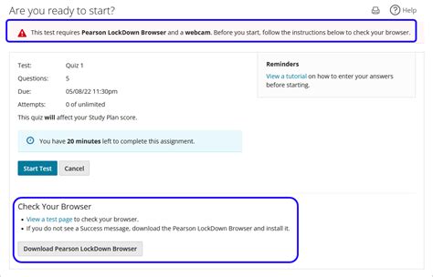 Taking A Quiz Using Lockdown Browser In Pearson Mylab Office Of Digital Learning University