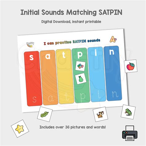 Printable Initial Sounds Matching Satpin Craftly Ltd