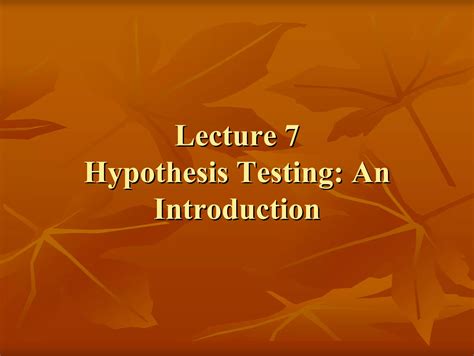 Hypothesis Testing An Introduction Pdf