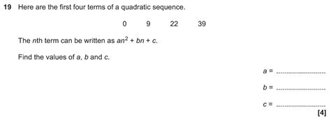 Gcse Maths Topic Sequences Past Paper Questions Pi Academy