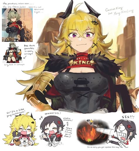 Ruby Rose Yang Xiao Long Belle And Caesar King Zenless Zone Zero And 1 More Drawn By