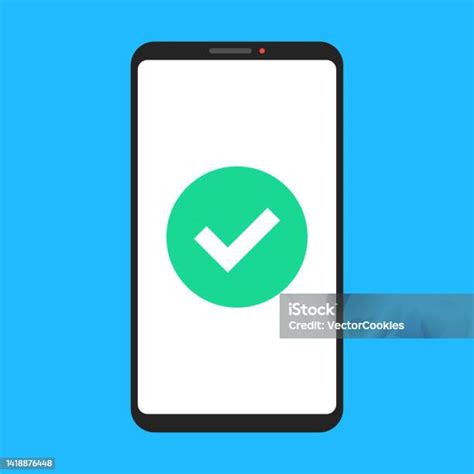 스마트 폰 및 체크 표시 휴대 전화 화면의 승인 버튼 체크 표시 체크 벡터 일러스트 레이 션 오케이에 대한 스톡 벡터 아트 및 기타 이미지 Istock