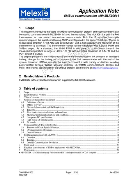 Smbus Communication Protocol For Mlx90614 Infrared Thermometer Pdf