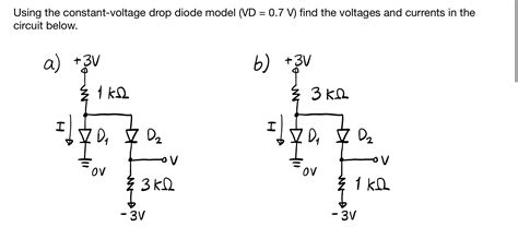 solved using the constant voltage drop diode model vd 0 7
