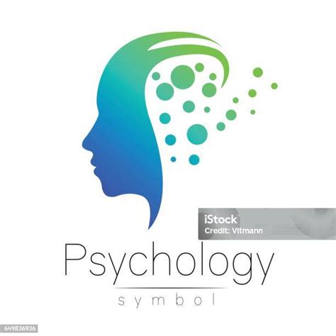 심리학의 현대 머리 기호입니다 프로필 인간입니다 크리에이 티브 스타일입니다 벡터에 심볼 블루 그린 색상 흰색 배경에 고립입니다 웹 인쇄에 대 한 아이콘입니다 정신 건강에