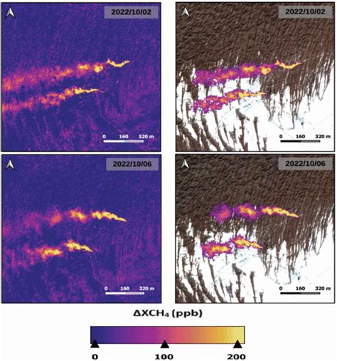 methane plumes mapping with multispectral and hyperspectral high