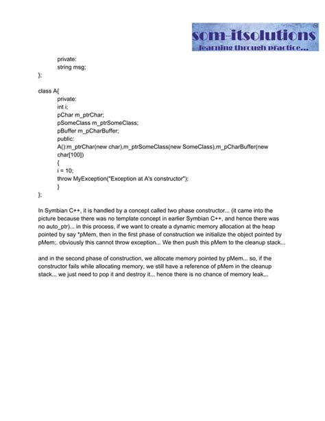 Exception Handling In The C Constructor Pdf