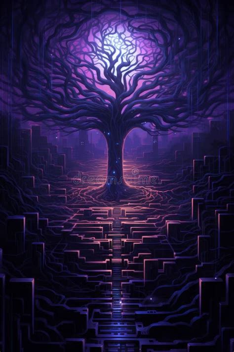 A Tree In Maze Stock Illustration Illustration Of Evil 295128263