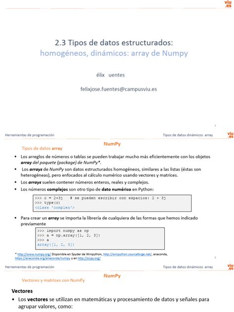 23 Datos Estructurados Dinámicos Mutables Arrays De Numpy Pdf Datos De Computadora