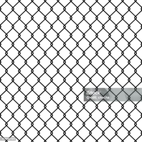 Pattern Mesh Chainlink Seamless Pattern Of Mesh Fence Stock