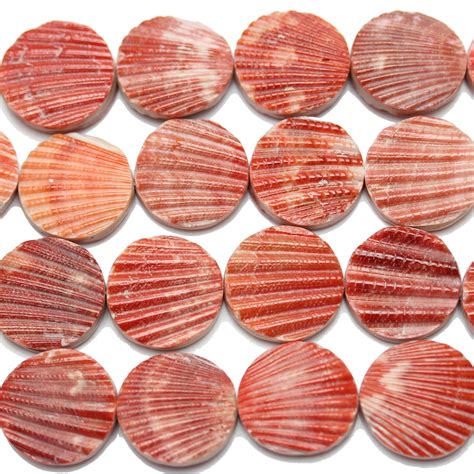 Philippine Red Pectin Nobilis Shell Round Lentil 20mm Beads Michaels