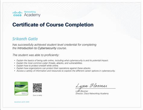 Im Happy To Share That Ive Obtained A New Badge Introduction To Cybersecurity From Cisco