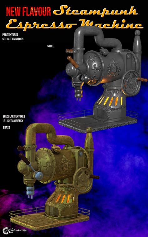 Steampunk Espresso Machine D Models Cybertenko