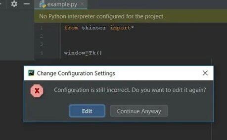 No python interpreter configured for the project. Pycharm configuration is still incorrect ...