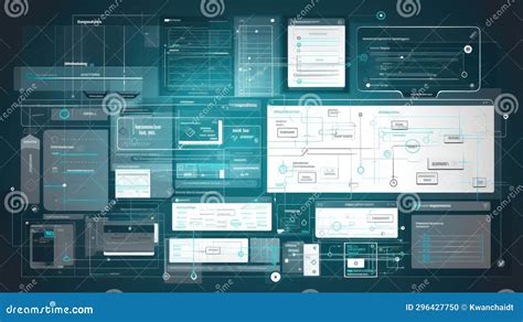 A Wireframe Of A Digital Interface Illustrating The Initial Structure