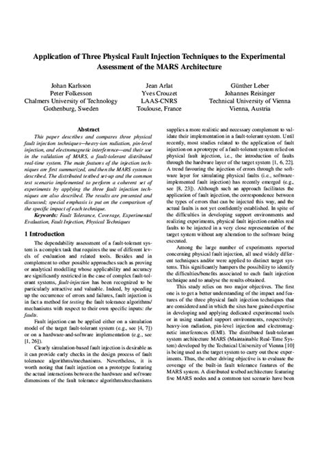 pdf application of three physical fault injection techniques to the