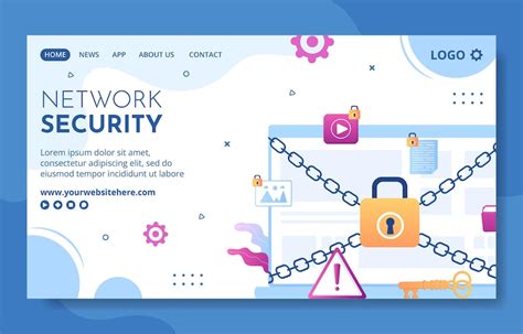Premium Vector Cyber Security Social Media Landing Page Template Hand Drawn Cartoon Flat