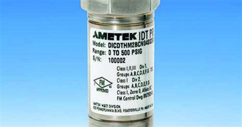 Sensors Ametek Pmt Products Model Idt Treatment Plant Operator