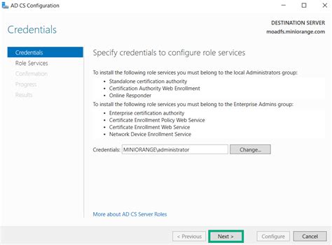 Install An Active Directory Certification Service Adh Arenadata Docs